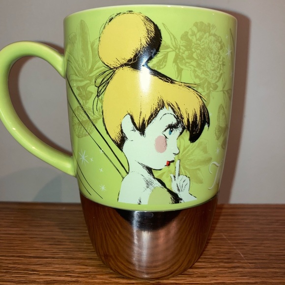 Disney | Dining | Rare Vintage Disney Store Tinkerbell Green Travel Mug ...